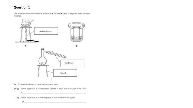 Grade 8 Igcse Practice Questions Separation And Purification Pptx