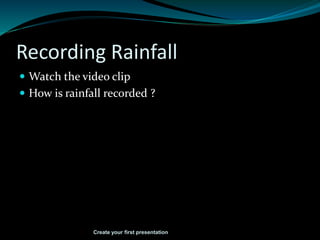 Rainfall Grade 8 Lesson | PPT