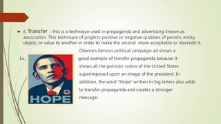 Transfer Propaganda In Politics