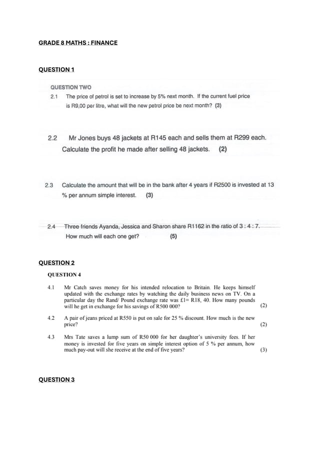 GRADE 8 MATHEMATICS FINANCE QUESTIONS.pdf