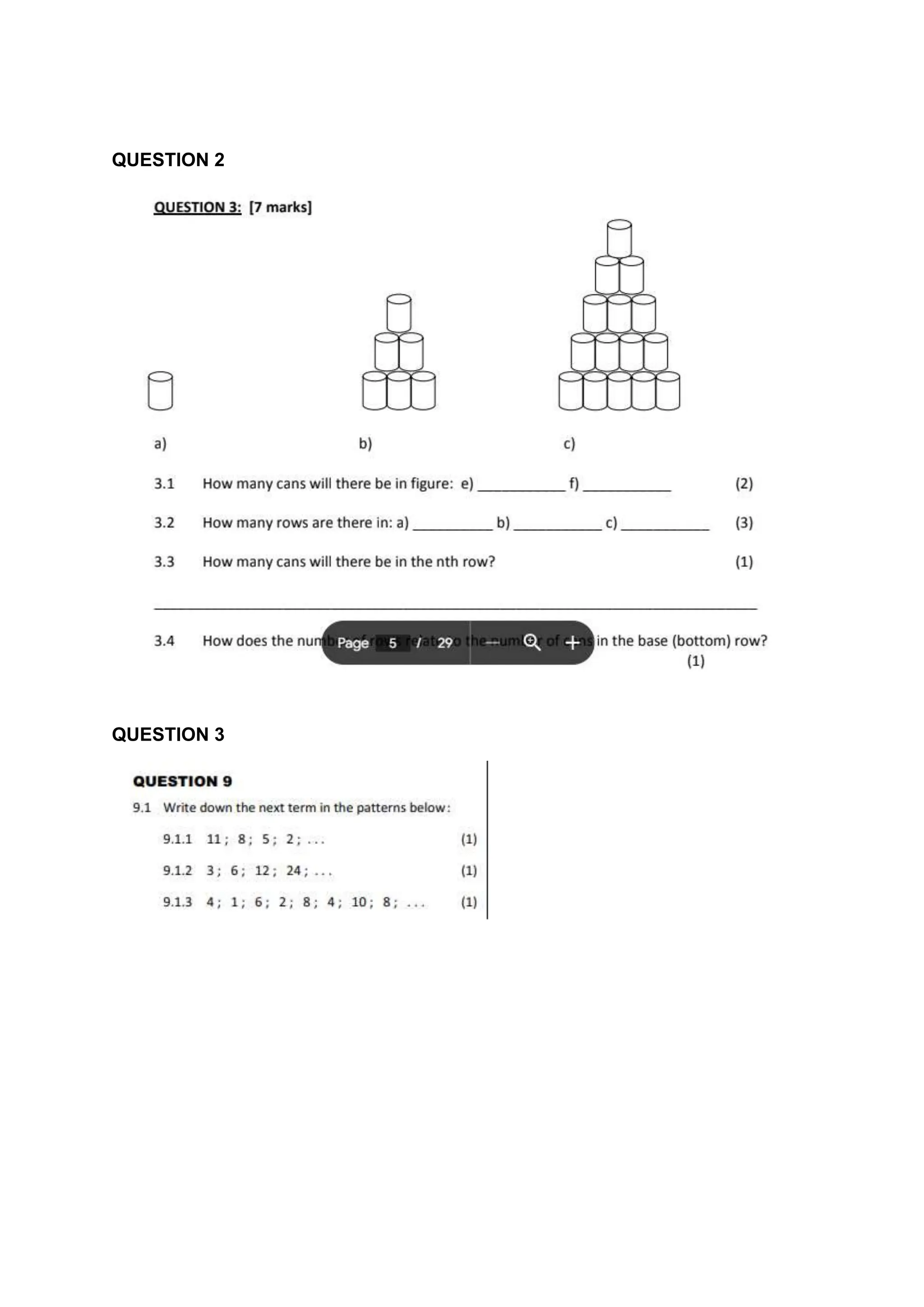 Grade 8 Maths Patterns Practice Questionsdocx 3377