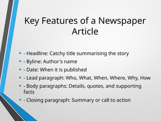 Grade8_Newspaper_Lesson- GRADE 8 LESSONS | PPTX