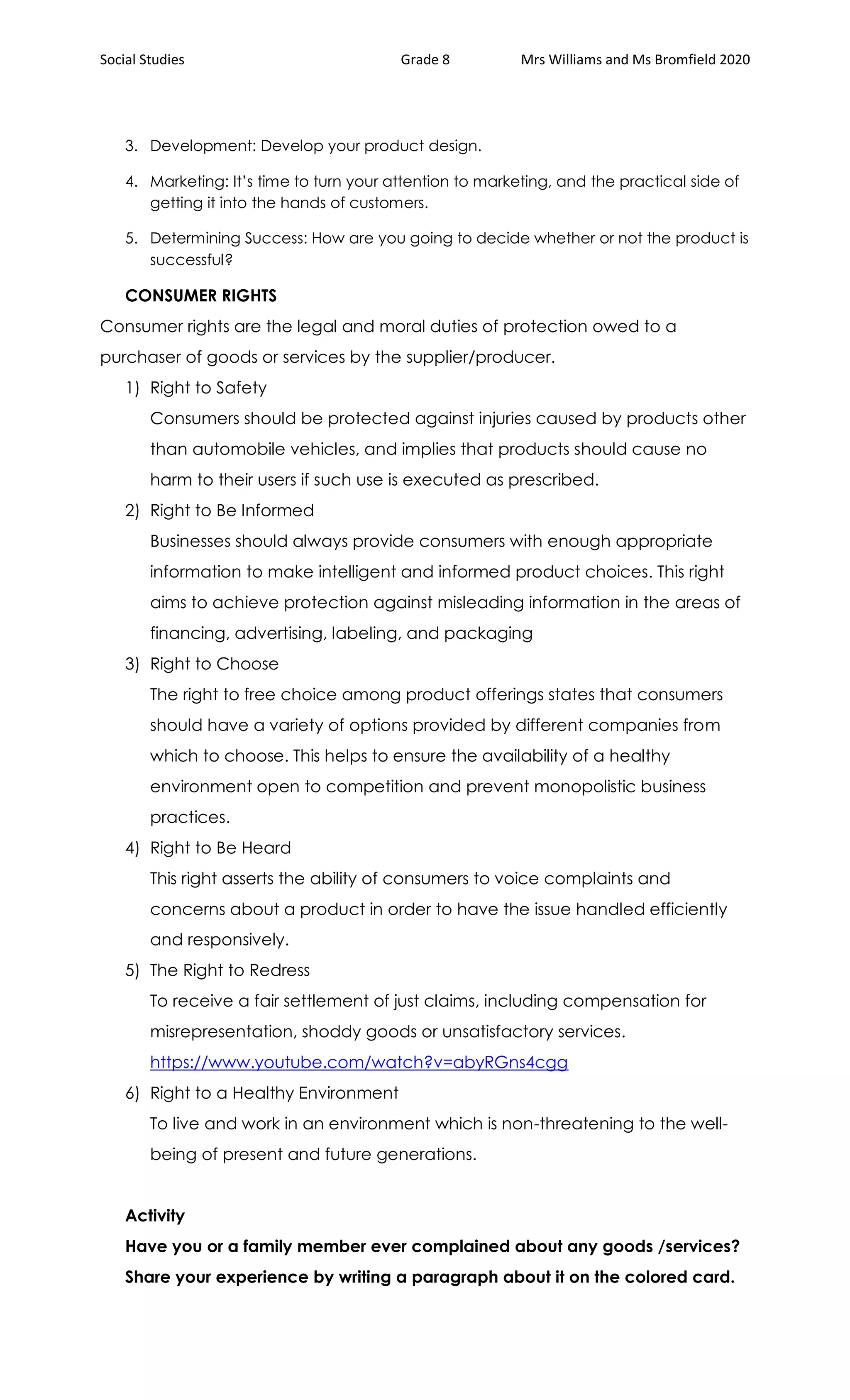 Grade 8 consumerism | PDF