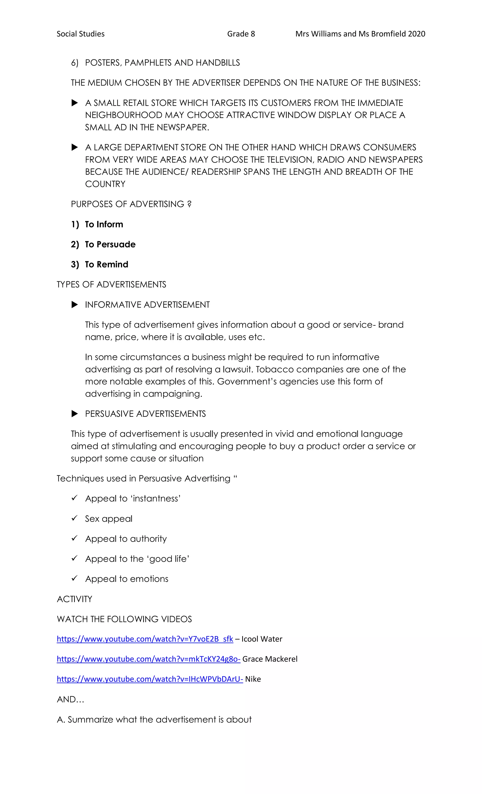 Grade 8 consumerism | PDF