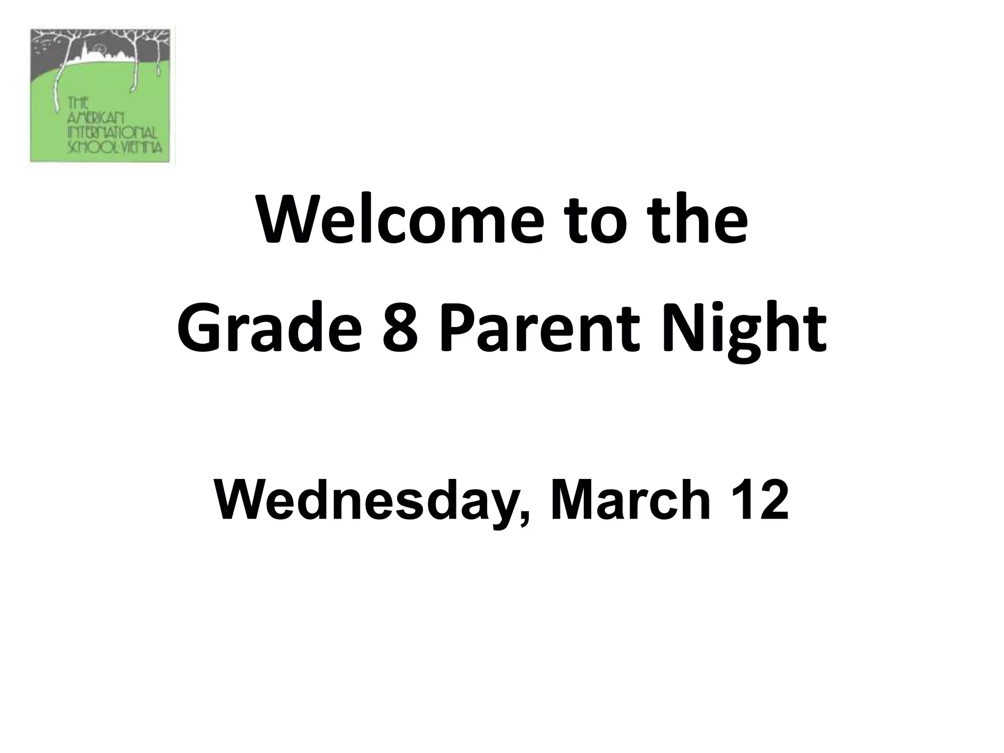 Grade 8 parent night | PPT