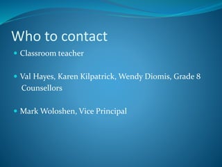 Grade 8 parent night 2016 | PPT