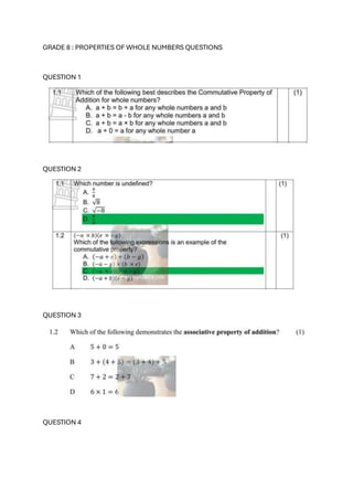 GRADE 8 PROPERTIES OF WHOLE NUMBERS QUESTIONS.pdf