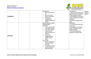 Grade 8, Quarter 3.pdf lesson plan third | PDF