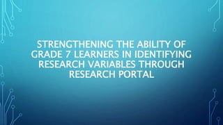 Grade 8 Research.pptx | Educational Assessment | Education