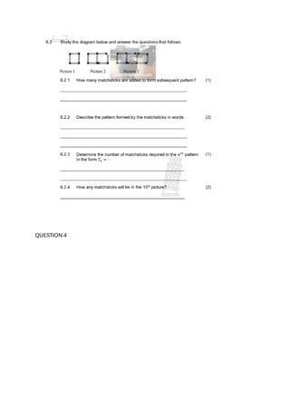Grade 8 Mathematics: Practice Questions on Sequences and Patterns | PDF