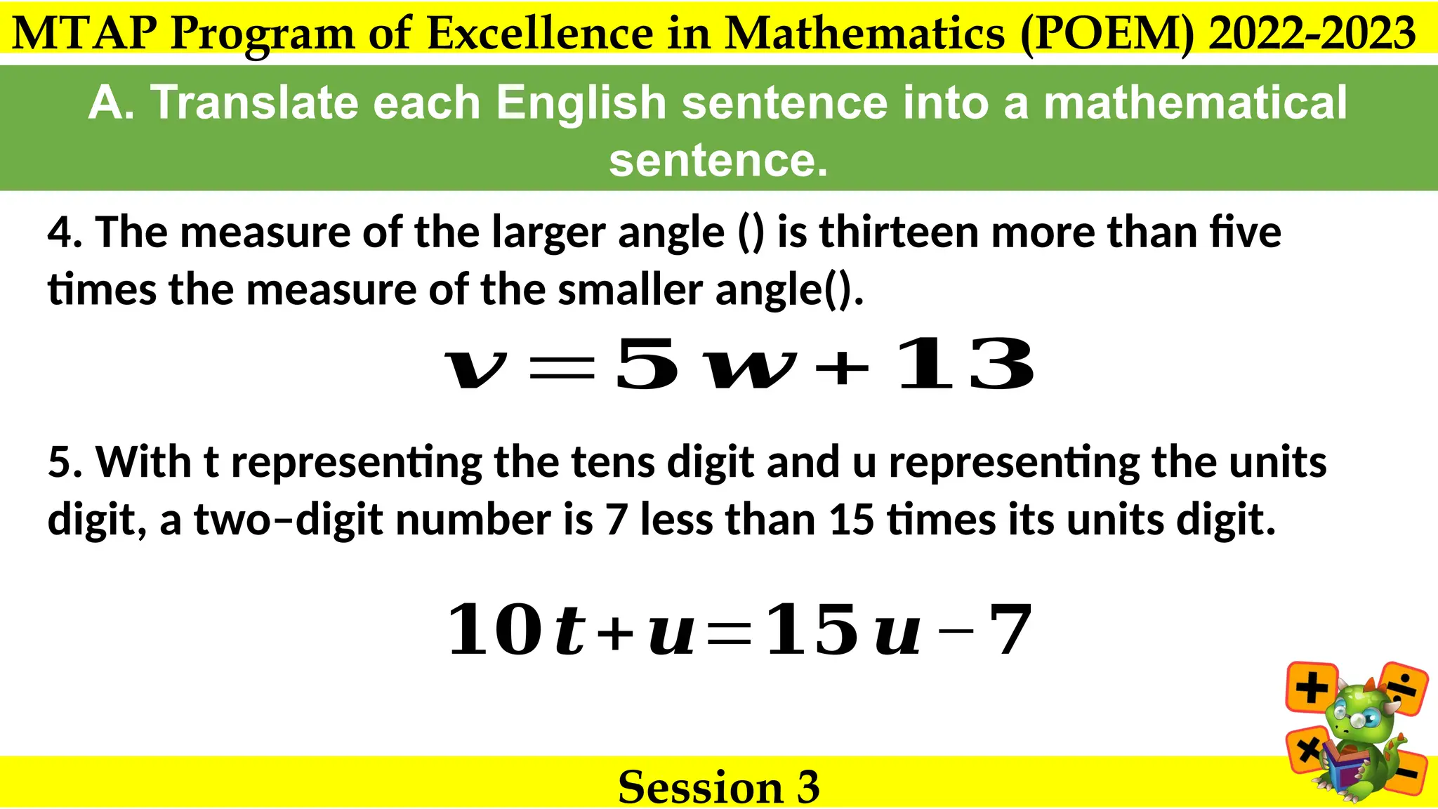 Program of Excellence in Mathematics (POEM) Grade 8 Session 3 | PPTX