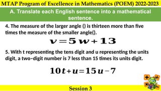 Program of Excellence in Mathematics (POEM) Grade 8 Session 3 | PPTX