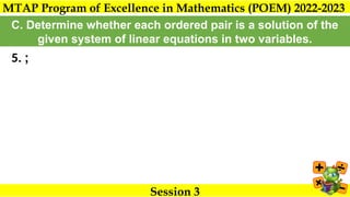 Program of Excellence in Mathematics (POEM) Grade 8 Session 3 | PPTX
