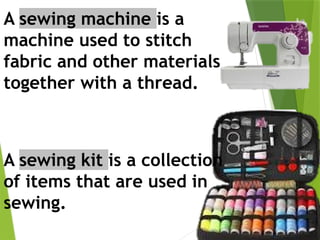 grade 8 sewing tools and equipment powerpoint pptx | PPTX