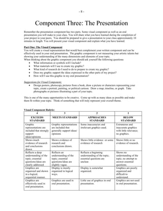 Grade 8 social studies exit project | DOC