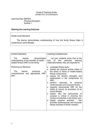 Grade 8 learners _guide_pe-q1 (1) | PDF