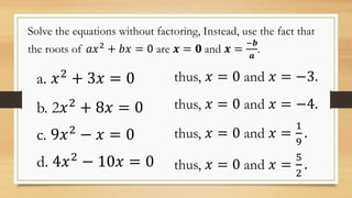 Solving Quadratic Equations by Factoring | PDF