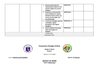 Grade 9 arpan budget of work | DOCX