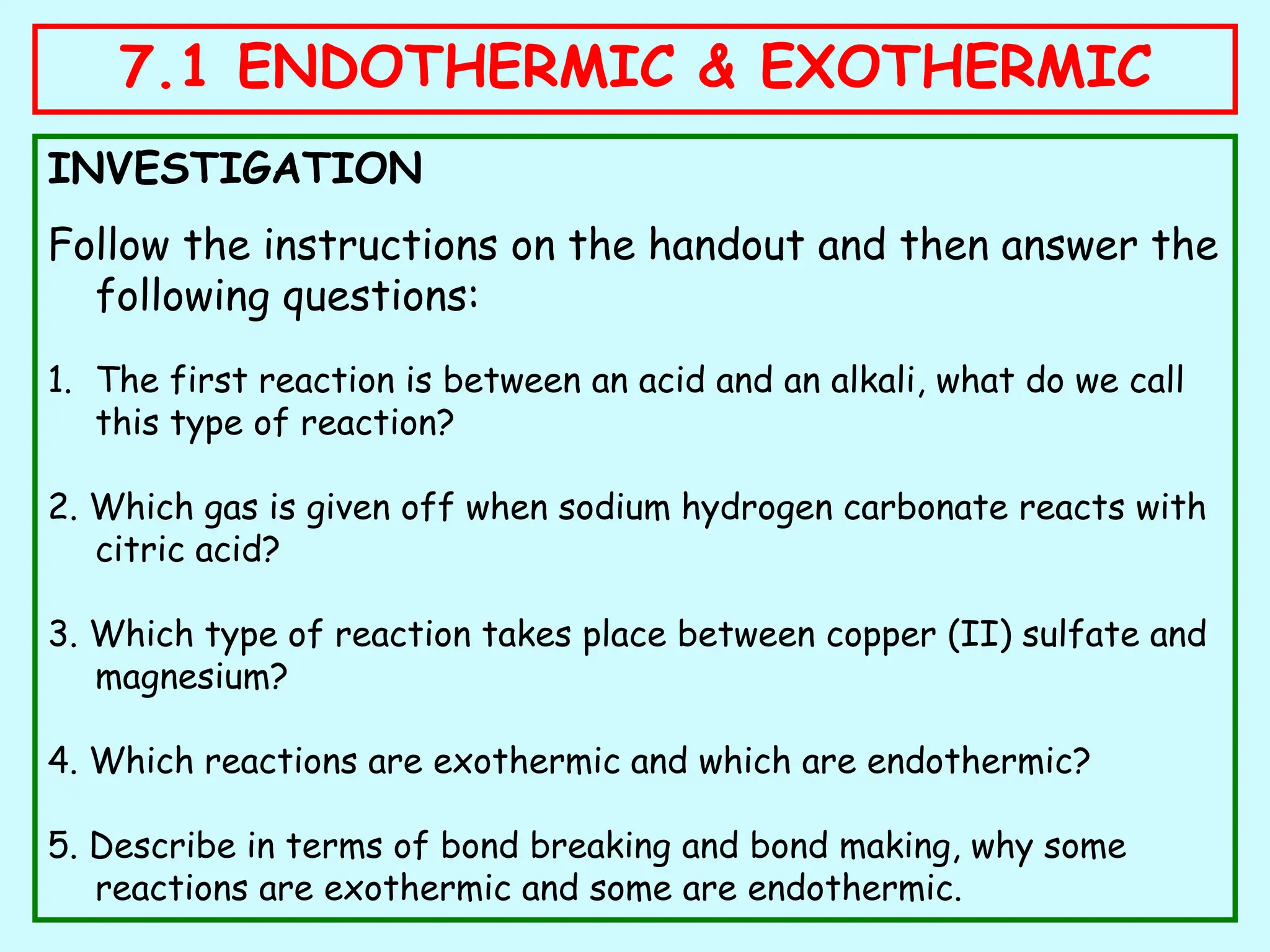 exothermic and endothermic reactions ppt | PPT