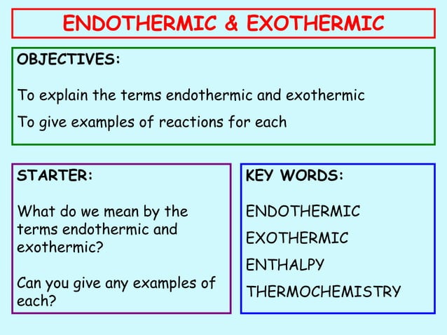 exothermic and endothermic reactions ppt | PPT