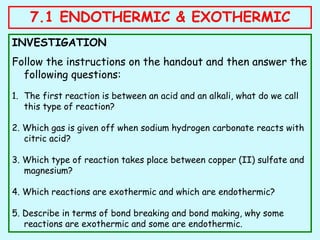 exothermic and endothermic reactions ppt | PPT