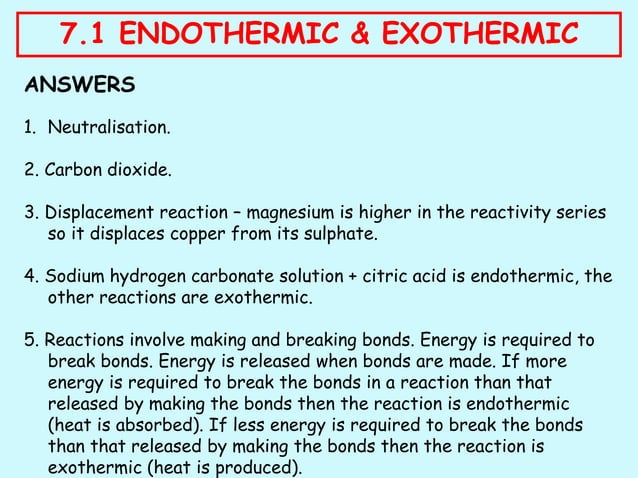 exothermic and endothermic reactions ppt | PPT