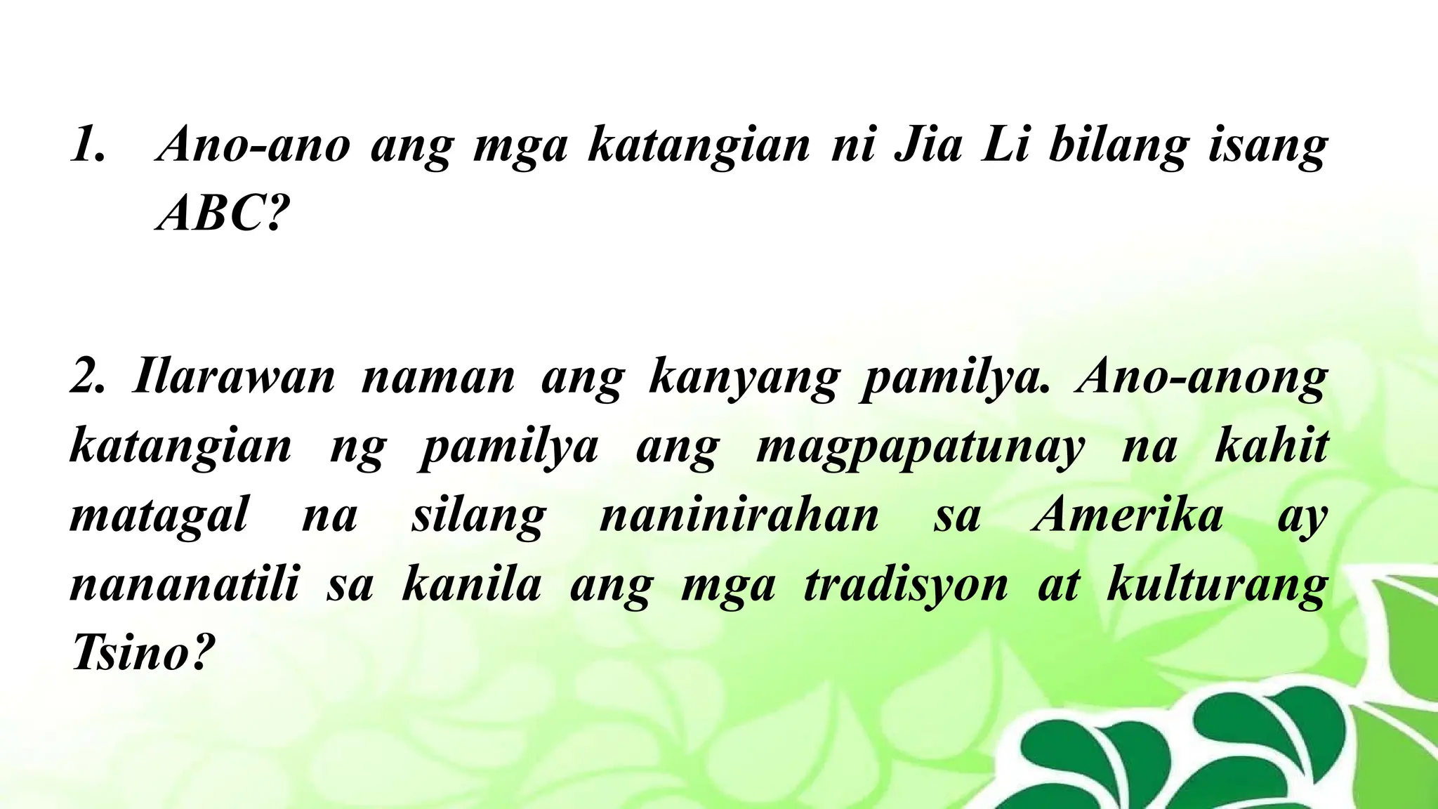 Ako si Jia Li, Ang ABC (Sanaysay mula sa Tsina) | PPTX