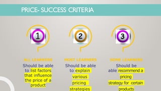 Marketing mix - price - business studies | PPT