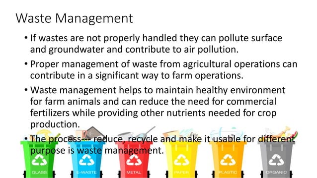 Grade 9-Waste Management Process.pptx | Agriculture | Industries