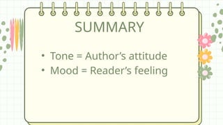 tone and mood grade nine lesson in english 9 | PPTX