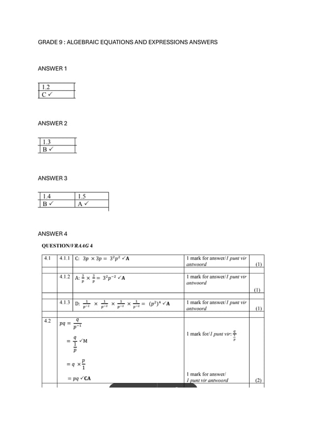 GRADE 9 ALGEBRAIC PRACTICE PAPER ANSWERS.pdf