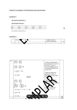 GRADE 9 ALGEBRAIC EXPRESSIONS AND EQUATIONS ANSWERS.pdf