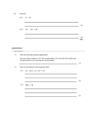 GRADE 9 MATHEMATICS ALGEBRA QUESTIONS.pdf