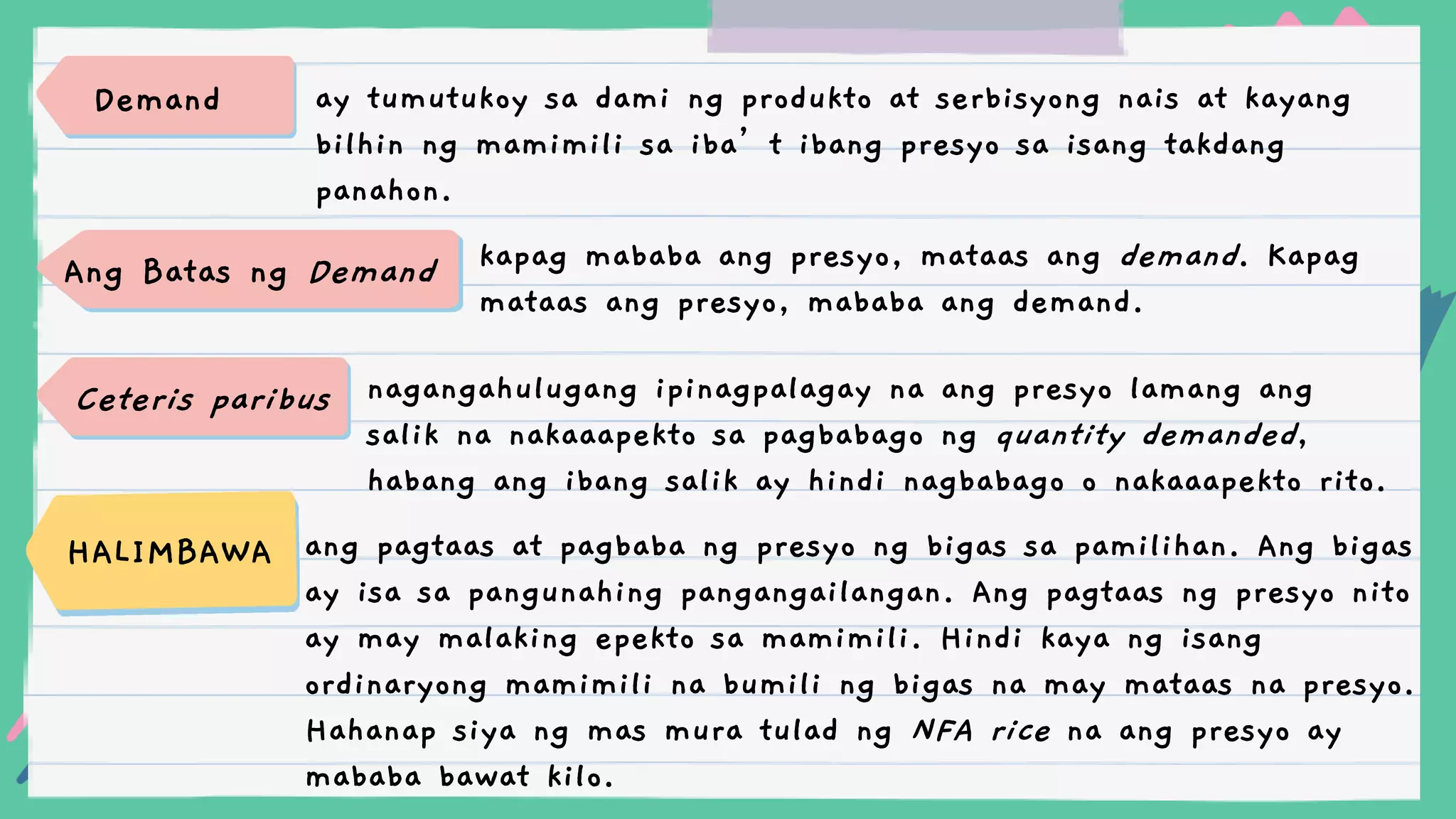 Konsepto at mga Salik na nakaaapekto sa demand | PPTX