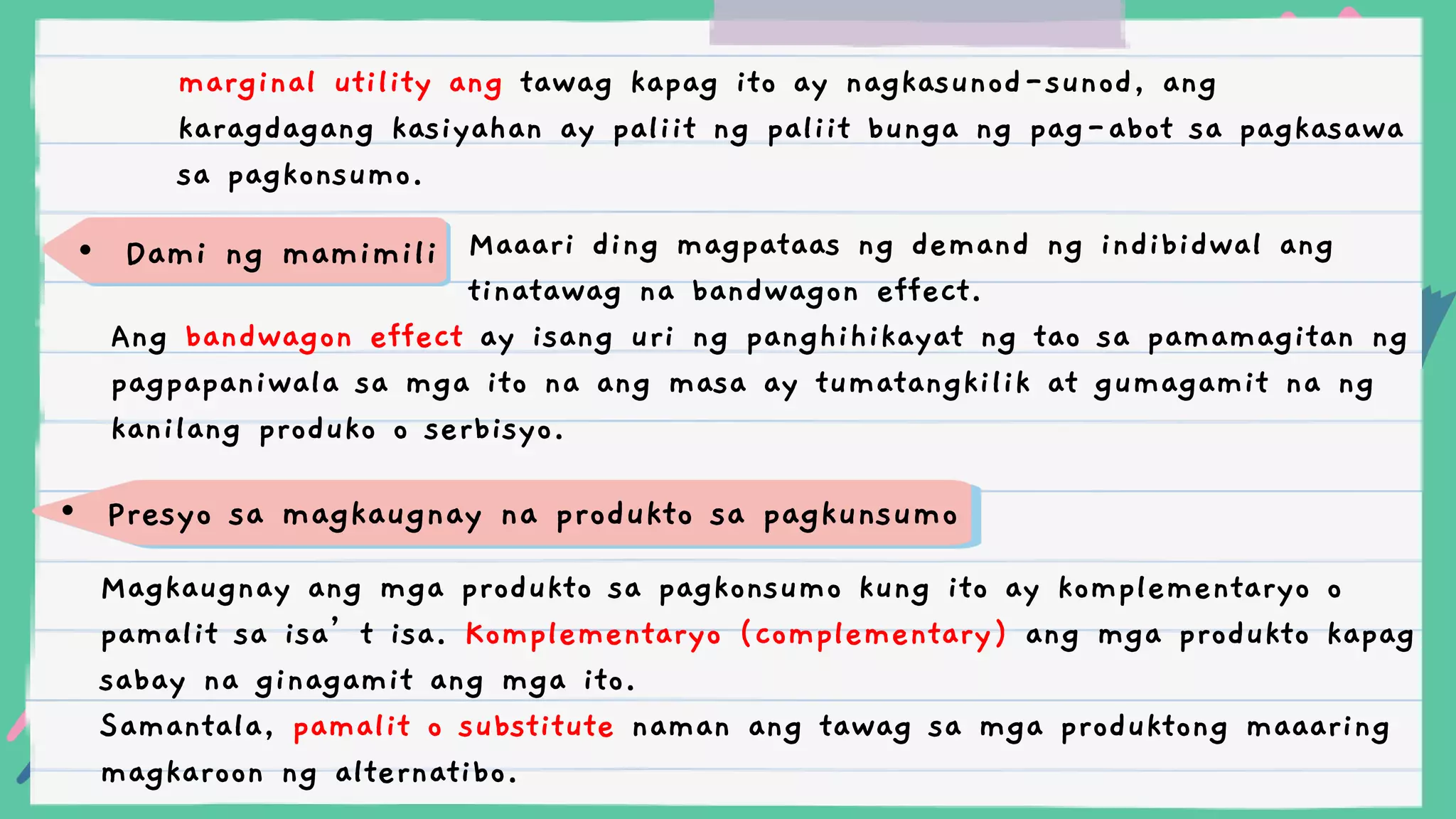 Konsepto at mga Salik na nakaaapekto sa demand | PPTX