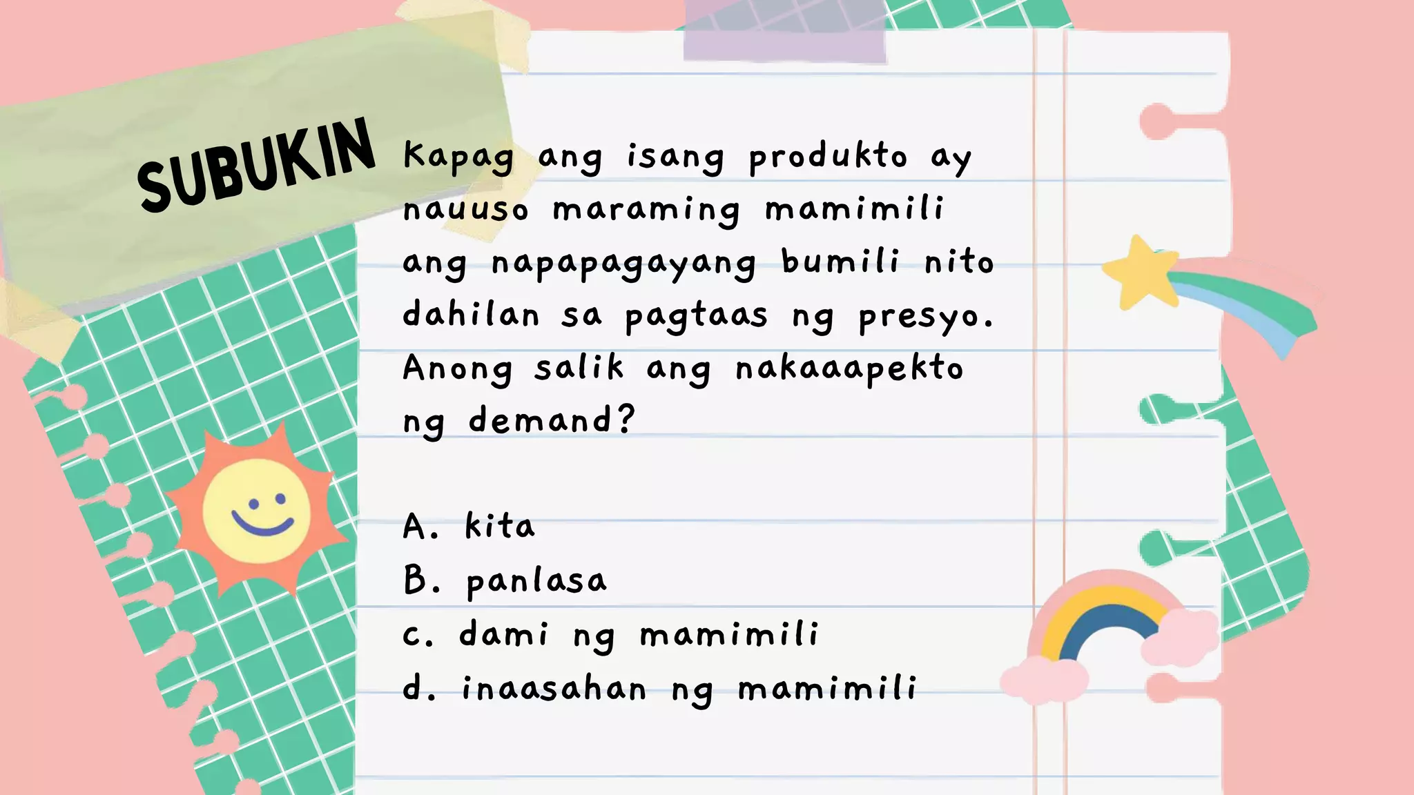 Konsepto at mga Salik na nakaaapekto sa demand | PPTX