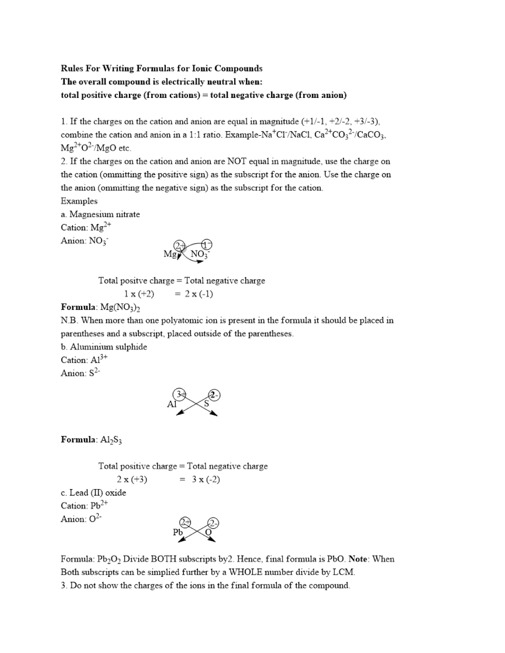 Grade 9 chemistry, ions and writing chemical formulae | DOCX
