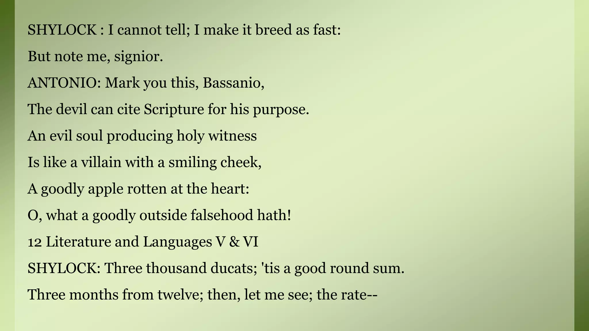 THE MERCHANT OF VENICE PART 3 | PPTX