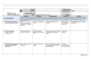 Grade 9 english dll q2 q4 | DOC