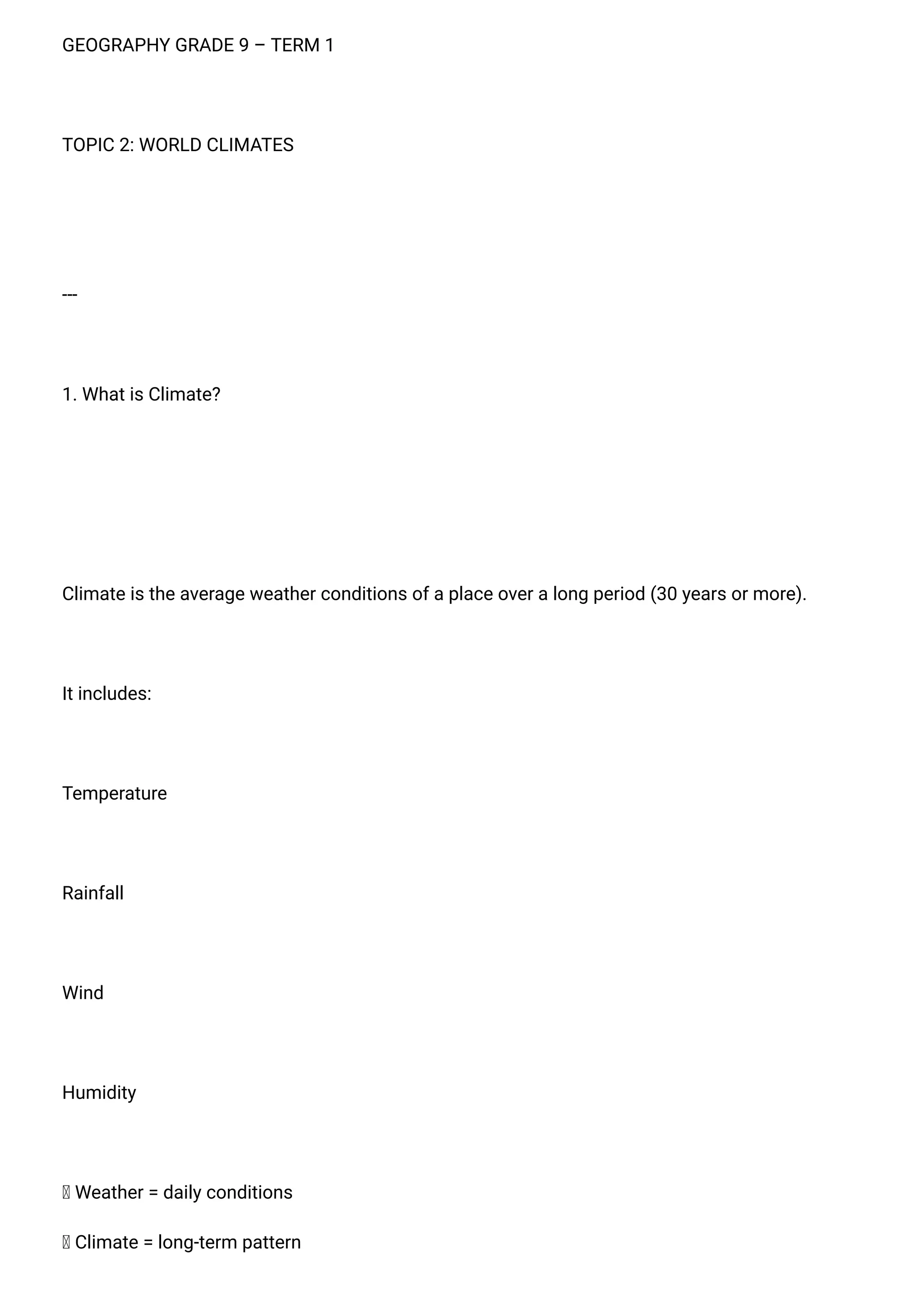 Grade 9 geography term 1 notes based on topic 1 | PDF