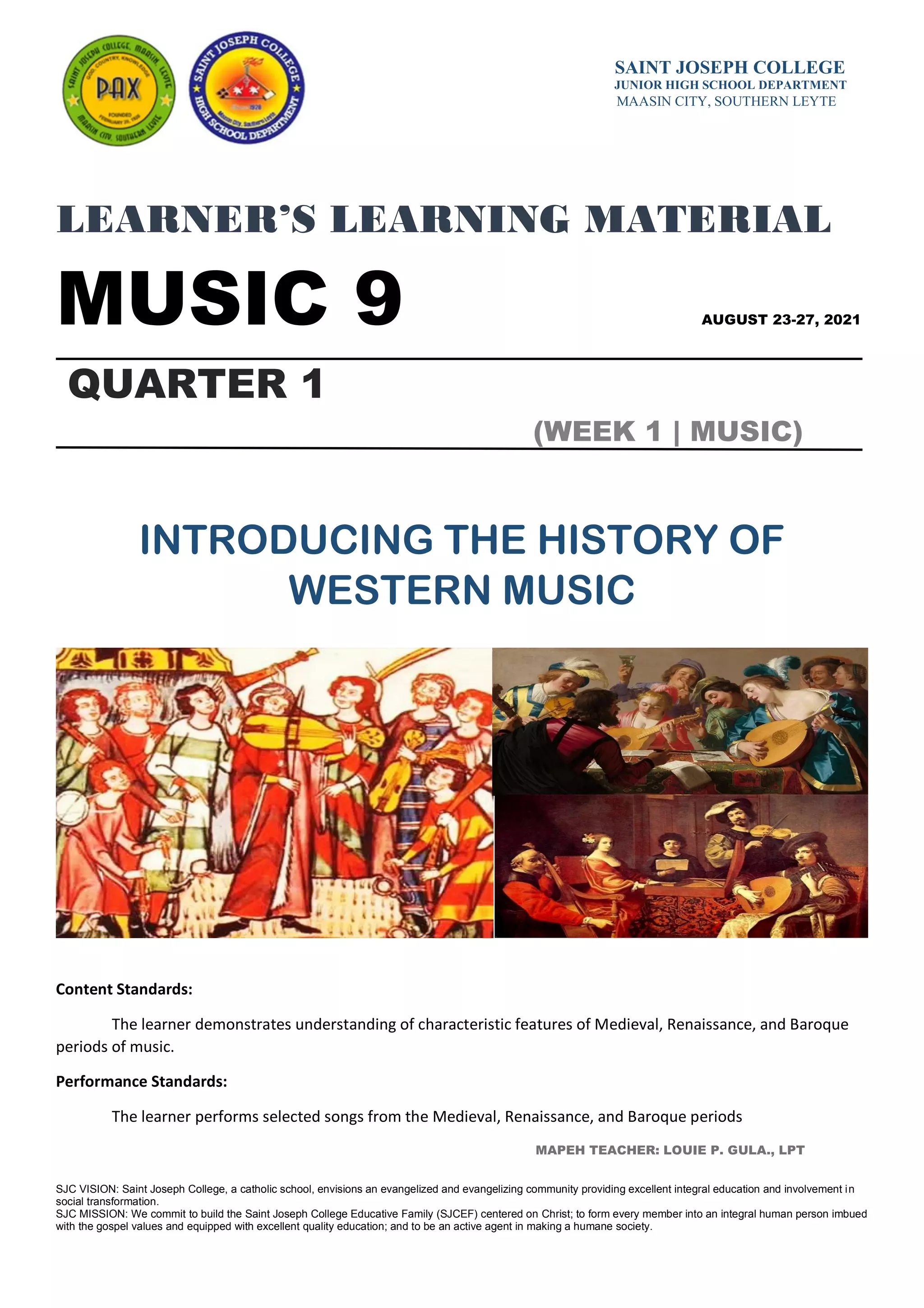 INTRODUCING THE HISTORY OF WESTERN MUSIC Grade 9 LLM 1- MUSIC.pdf