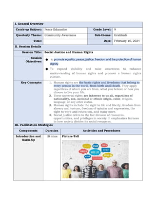 Grade 9_Peace-Ed.doc/ social justice and human rights | DOCX