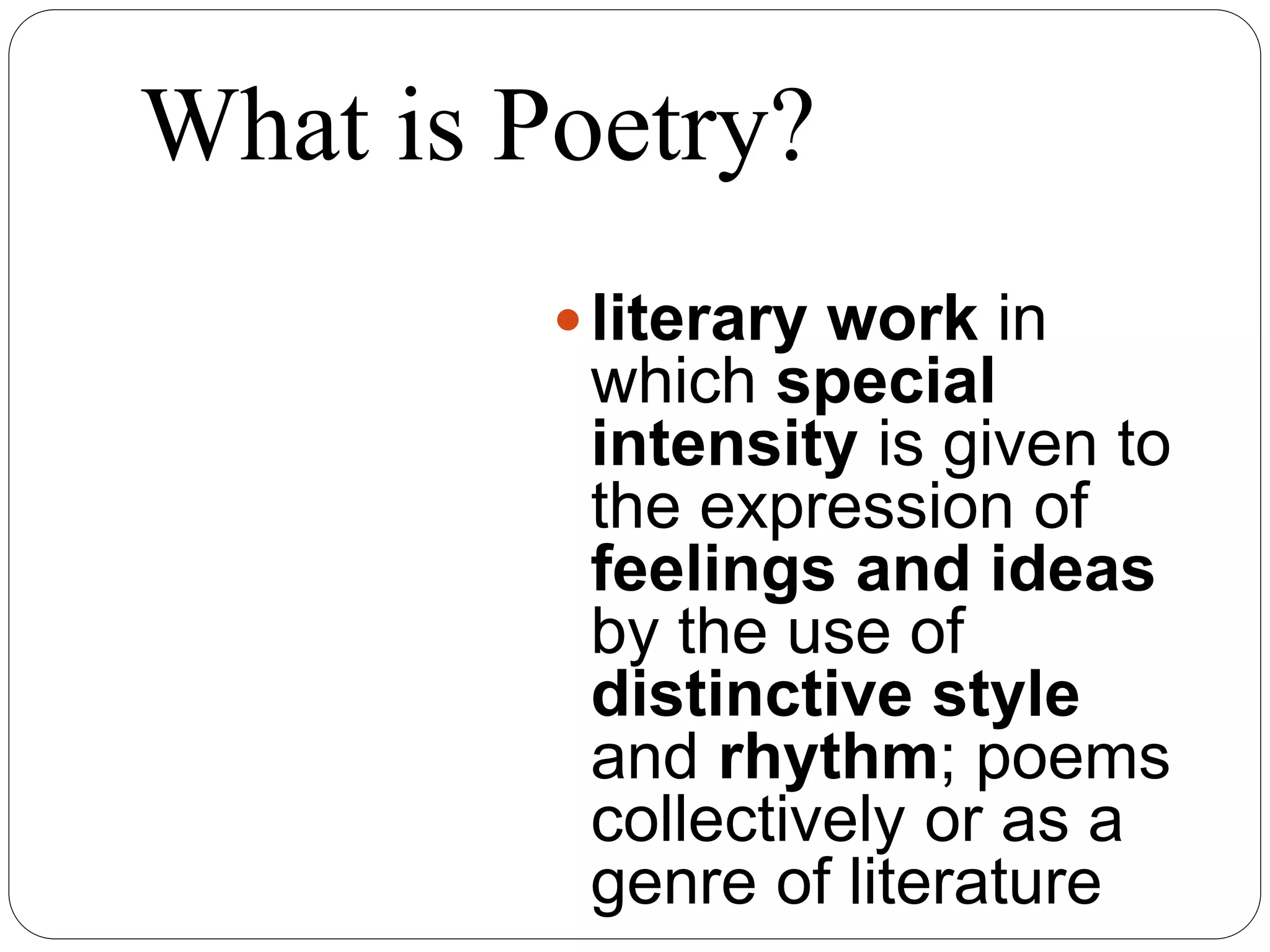 Grade 9 Poetry and its Basic Elements | PPTX
