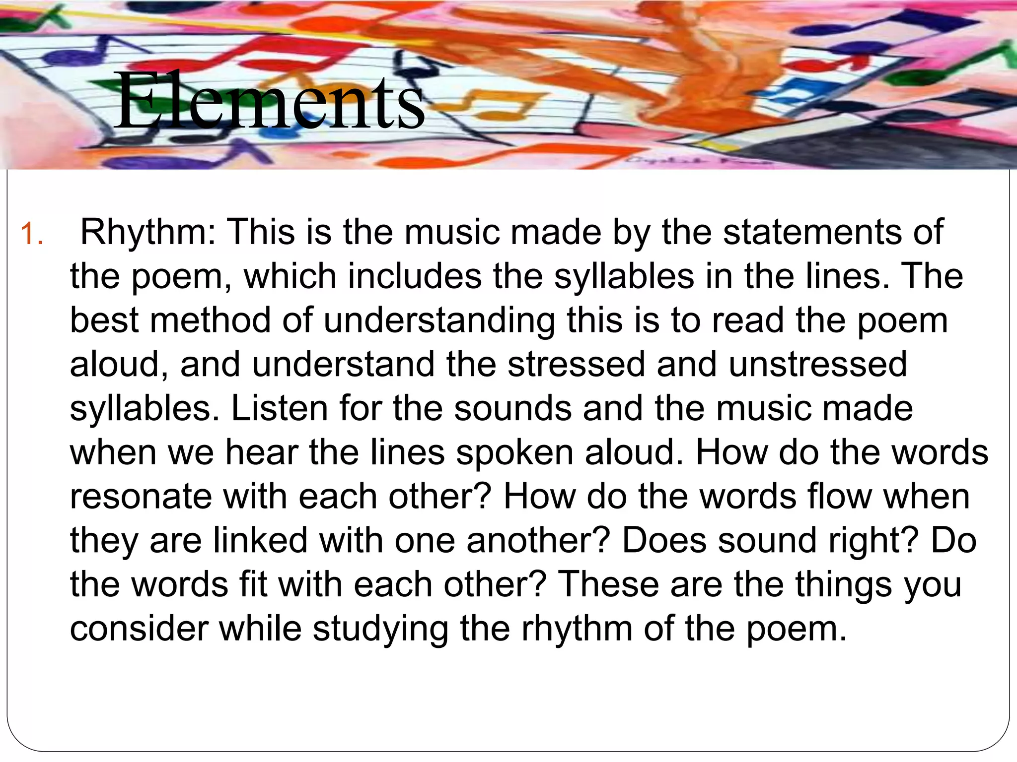 Grade 9 Poetry and its Basic Elements | PPTX