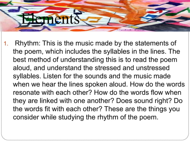 Grade 9 Poetry and its Basic Elements | PPTX