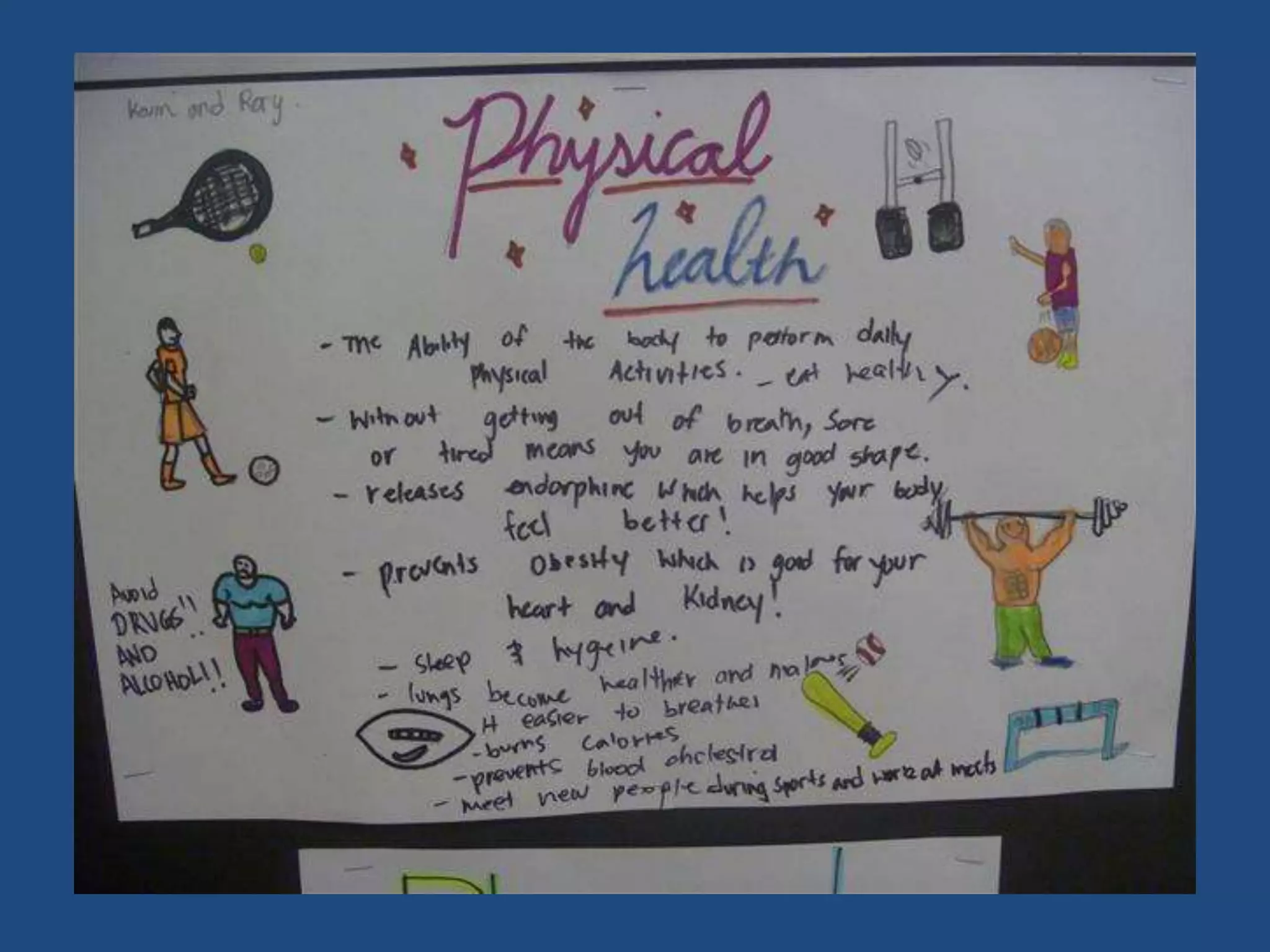 Grade 9 posters of 6 components of health ppt | PPTX