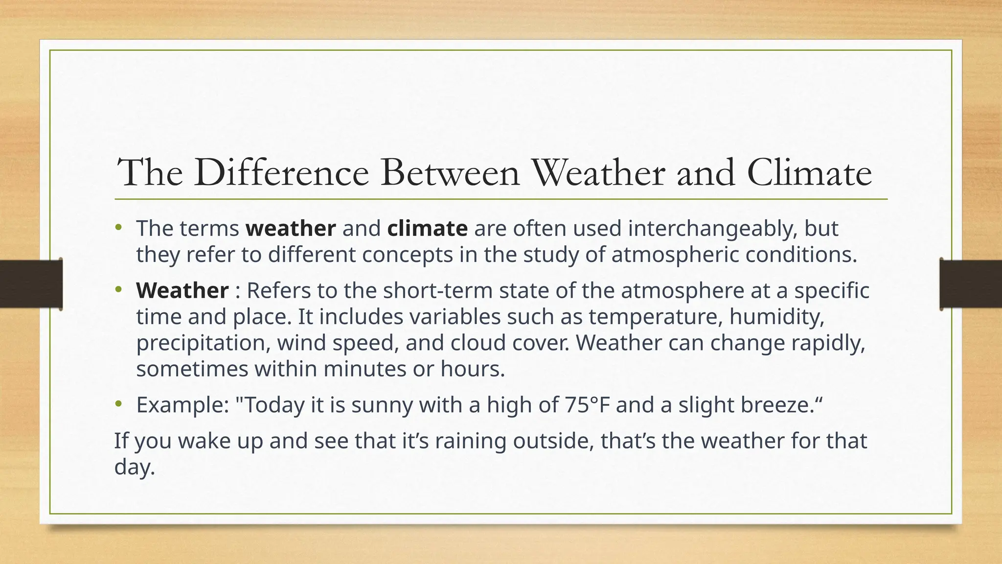 Grade 9 – Social Studies - Weather and Climate 1 - Definition n ...