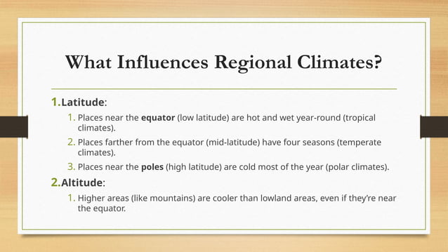 Grade 9 – Social Studies - Weather and Climate 3 -- Types of Climate ...