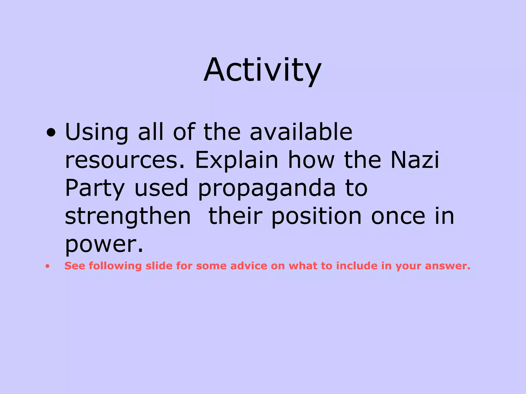 Grade 9 ss les 3 nazi propaganda 164 166 | PPT