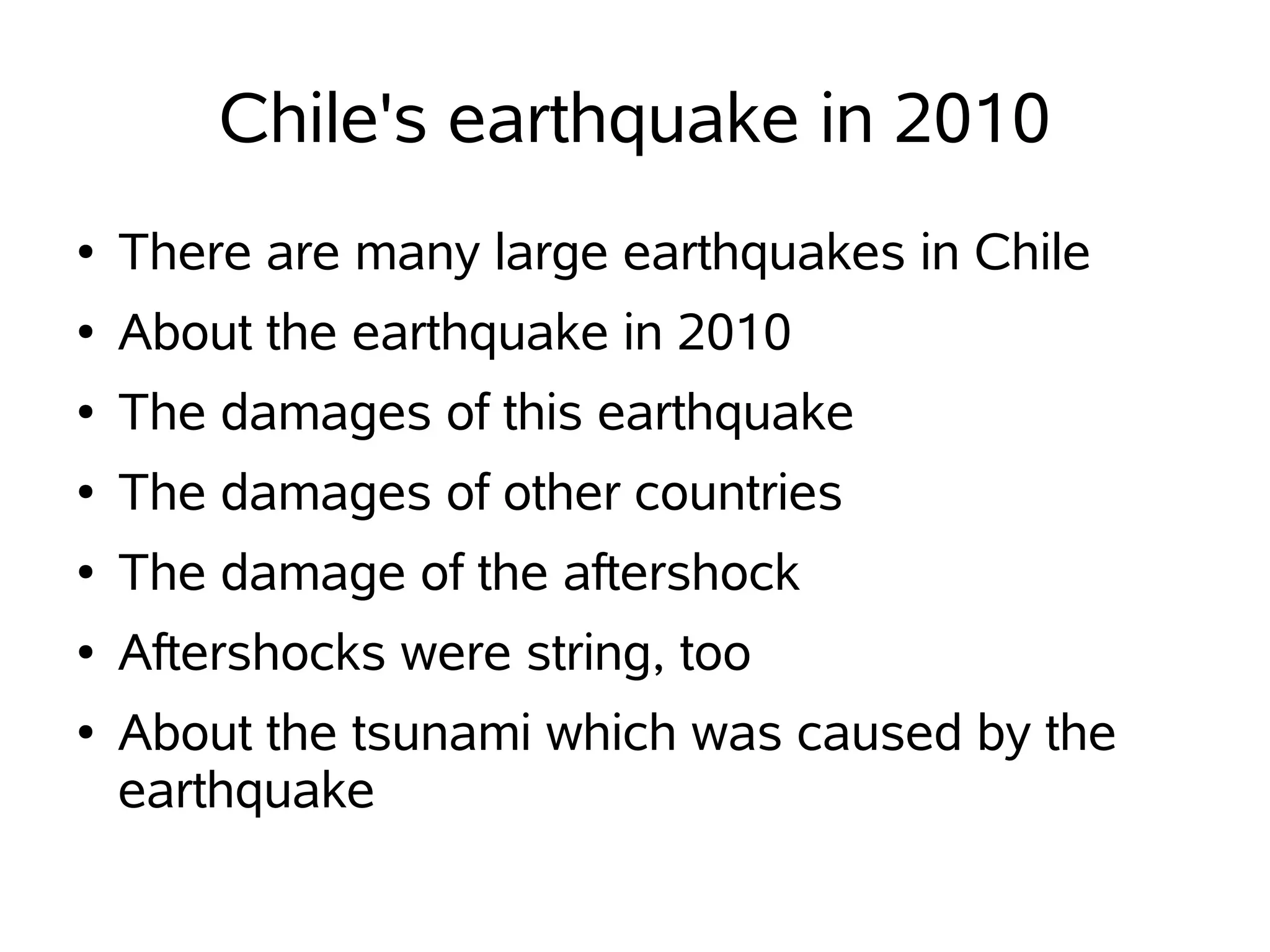 Chile's earthquake in 2010 | PDF